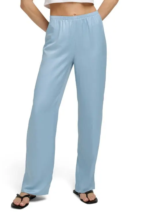 FAVORITE DAUGHTER Satin Wide Leg Pants - Sea Blue