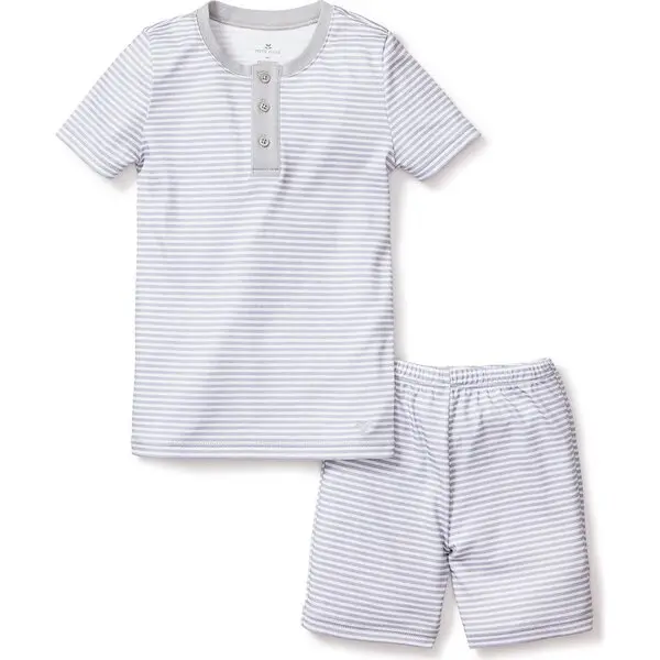PETITE PLUME Stripe Fitted Short Set - Grey