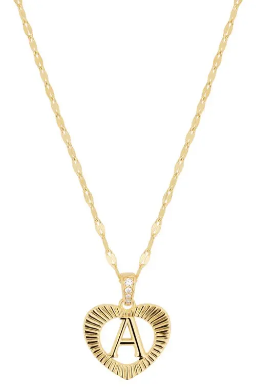 ATHRA LUXE Initial Heart Pendant Necklace - Gold A
