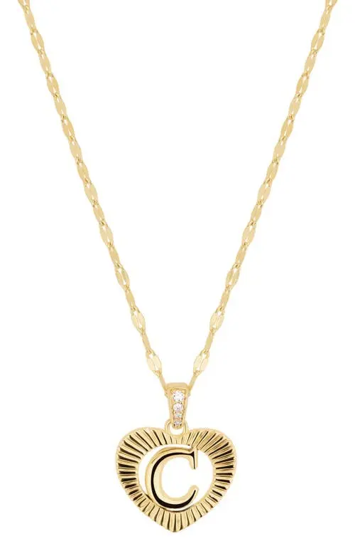 ATHRA LUXE Initial Heart Pendant Necklace - Gold C