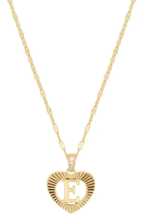 ATHRA LUXE Initial Heart Pendant Necklace - Gold E