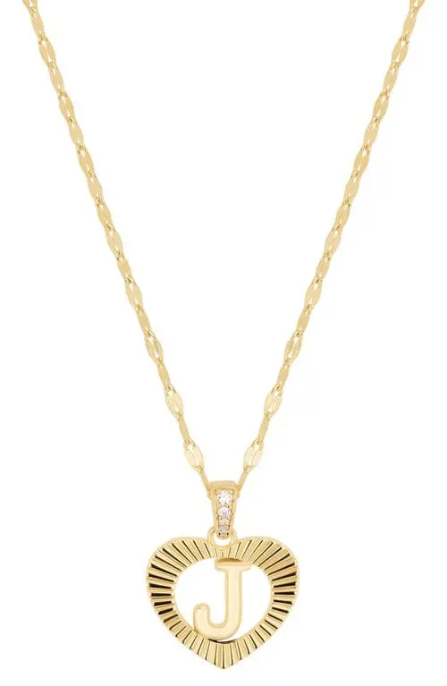 ATHRA LUXE Initial Heart Pendant Necklace - Gold J