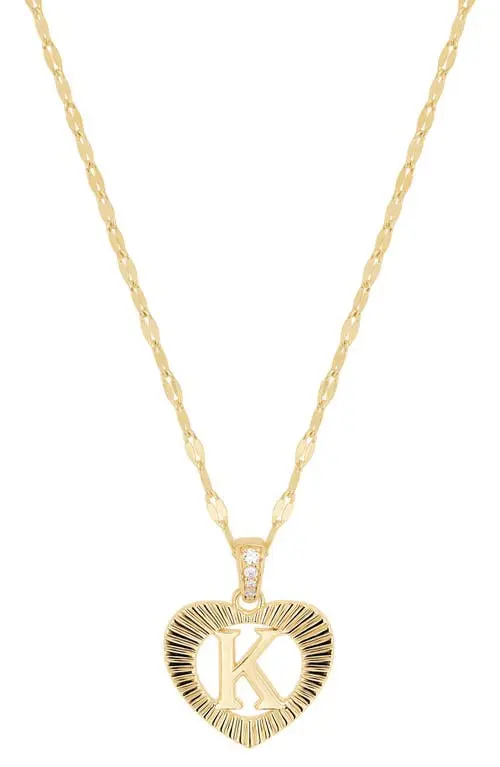 ATHRA LUXE Initial Heart Pendant Necklace - Gold K