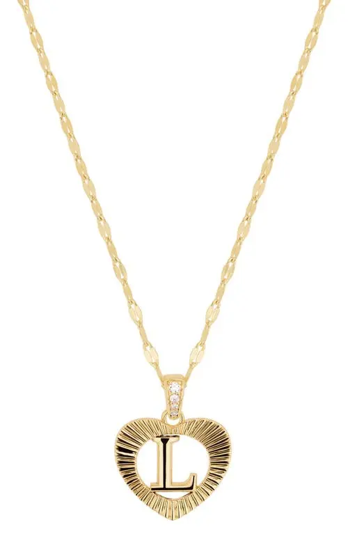 ATHRA LUXE Initial Heart Pendant Necklace - Gold L