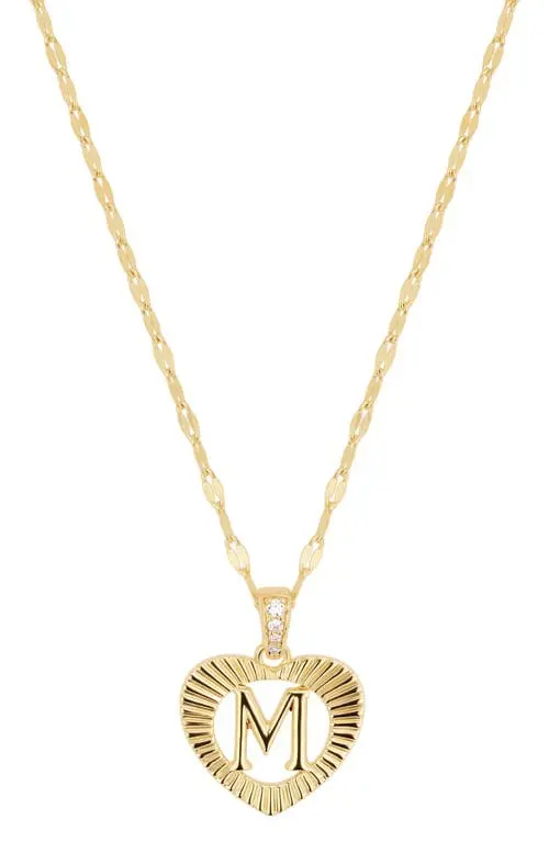 ATHRA LUXE Initial Heart Pendant Necklace - Gold M