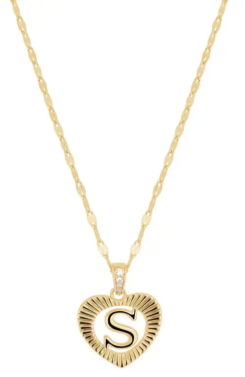 ATHRA LUXE Initial Heart Pendant Necklace - Gold S