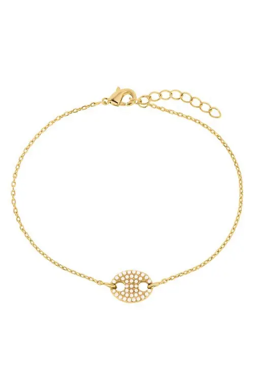 ATHRA LUXE Modern Muse Faux Pearl Bracelet - Gold