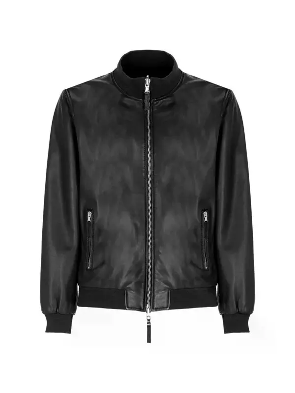 THE JACK LEATHERS Derek Leather Jacket - Black