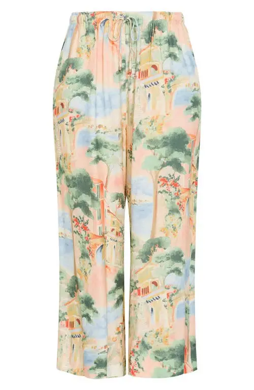 City Chic Halle Printed Wide Leg Pants - Sardinia