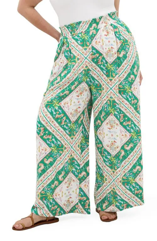 City Chic Jayla Printed Wide-leg Pants - Prairie Scarf