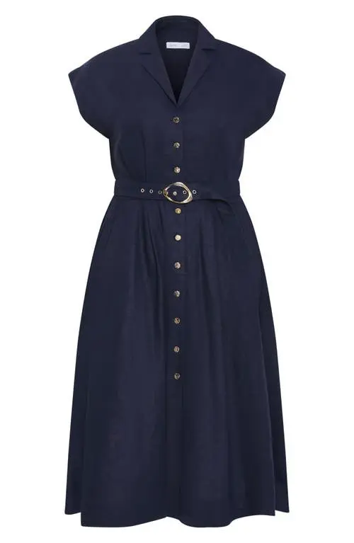 City Chic Liliyana Cap Sleeve Belted Dress