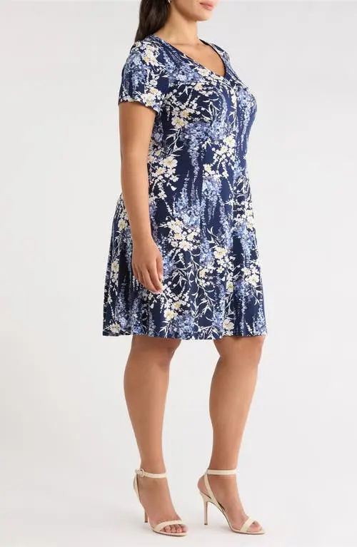 CONNECTED APPAREL Floral Fit & Flare Dress