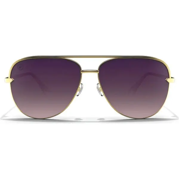 BLENDERS EYEWEAR Shadow 60mm Polarized Gradient Aviator Sunglasses - Lilac Lush Fade