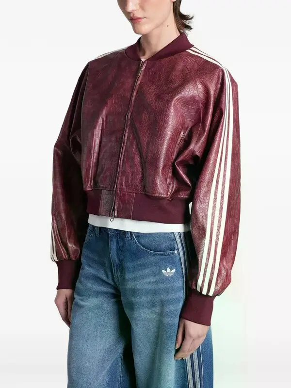Adidas Crocodile-effect Side-stripe Jacket