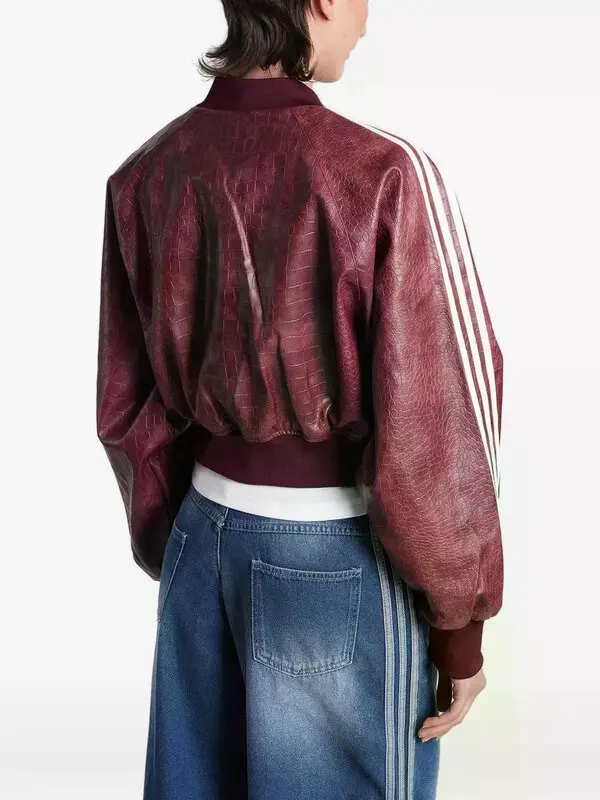 Adidas Crocodile-effect Side-stripe Jacket