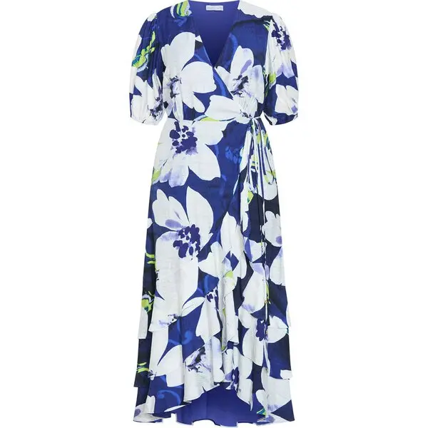 City Chic Floral Print Midi Dress - Limelight Floral