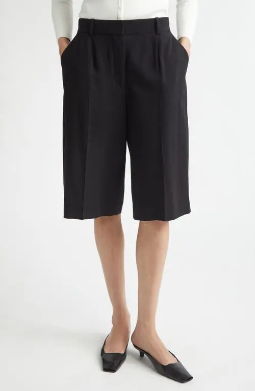 TOTEME Wide Leg Knee-length Shorts - Black