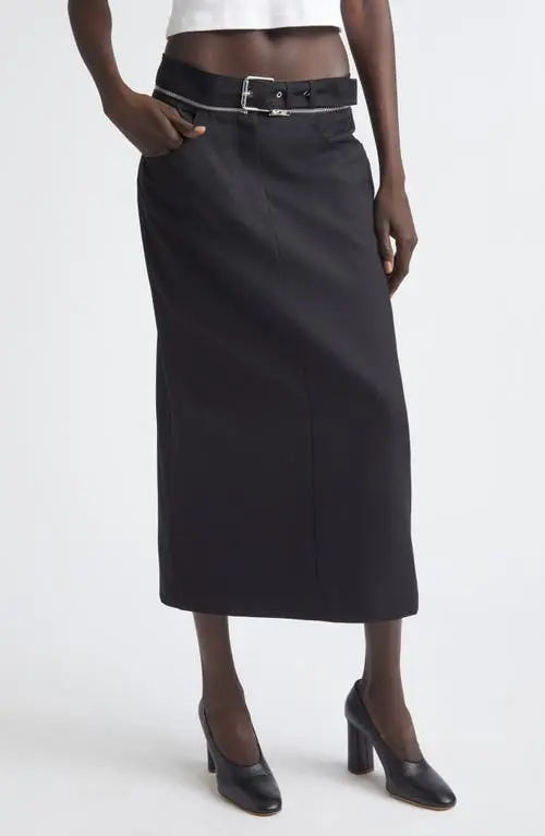 Vaquera Zip-off Waistband Wool Skirt
