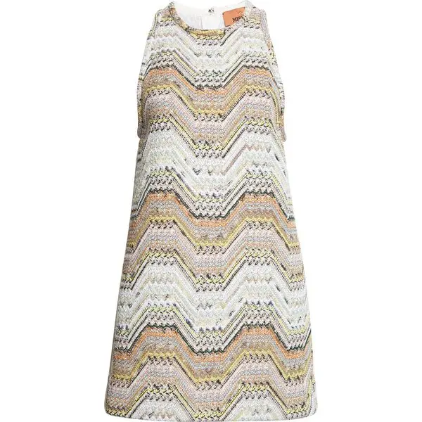 Missoni Metallic Zigzag Sequin Minidress - Multicolor On Light Base
