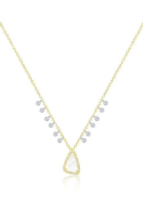 Meira T White Topaz And Diamond Pendant Necklace - Yellow
