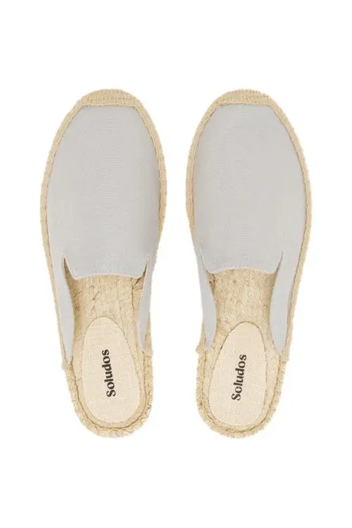 Soludos Canvas Espadrille Mules - Piedra Gray