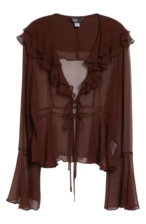 KIM SHUI Arianna Silk Chiffon Tie Shirt