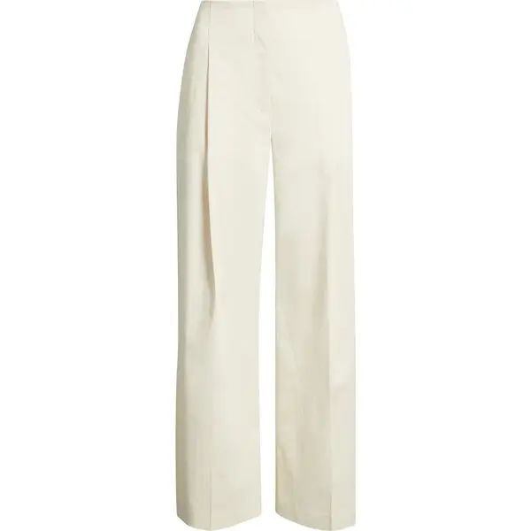 BOSS Tulotta Pleated High Waist Wide Leg Pants - Light Pumice