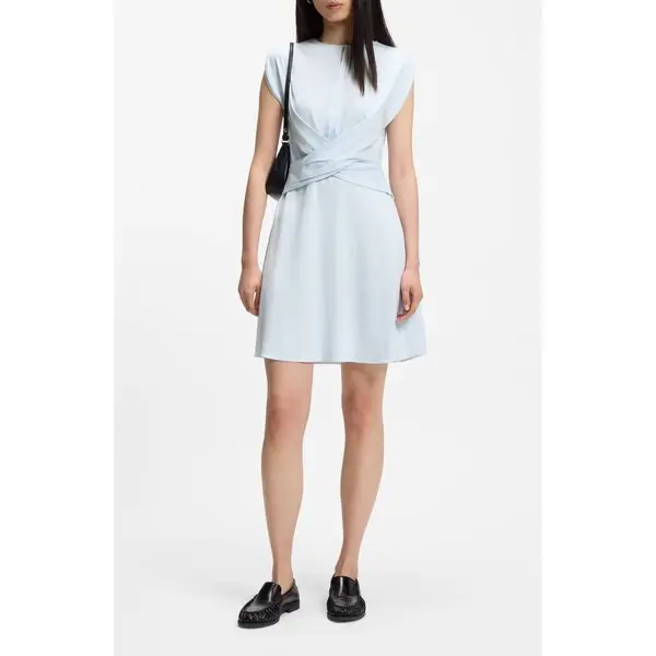 BOSS Devari Wrap Bodice Dress - Pale Lagoon