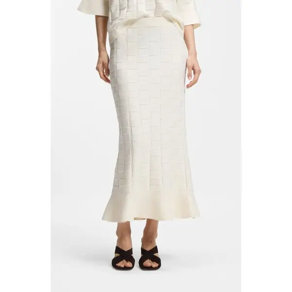 BOSS Foppy Textured Skirt - Soft Cream