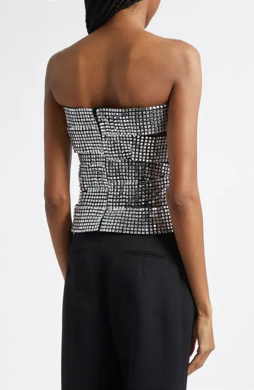 AREA Disco Ball Strapless Top - Black