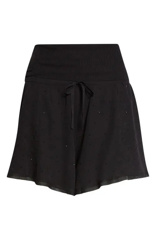 AREA Crystal Waist Cotton Jersey Shorts