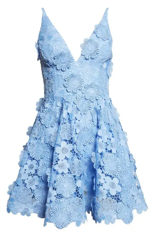 HELSI Blake Floral Appliqué Lace Mini Dress - Baby Blue