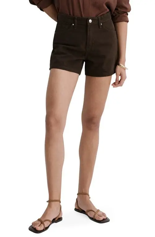 Mango Denim Straight-leg Shorts - Chocolate