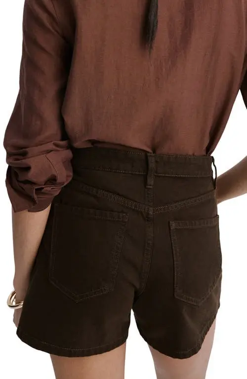 Mango Denim Straight-leg Shorts - Chocolate