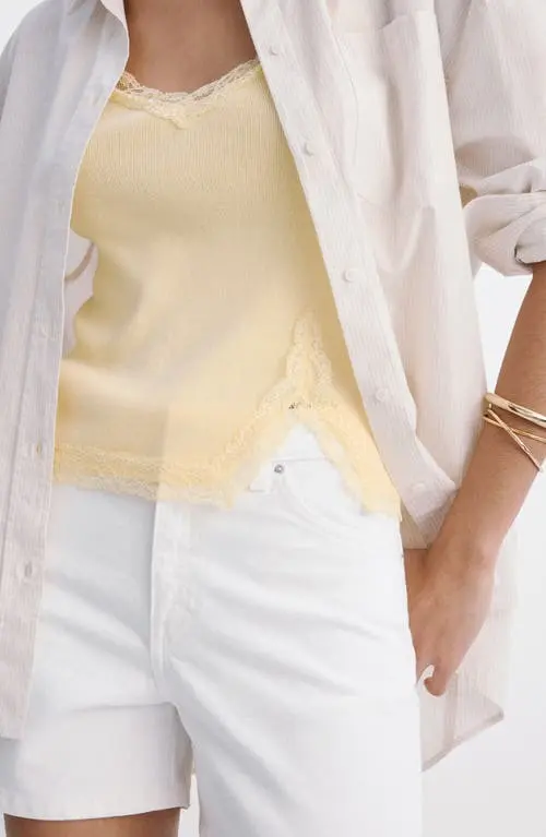 Mango Denim Straight-leg Shorts - White