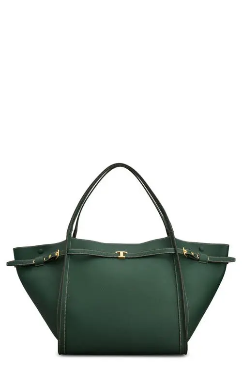 TOD'S Medium Leather T Timeless Shopping Bag - Sycamore