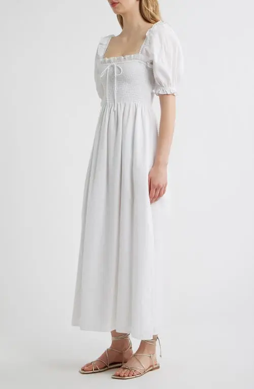 Hill House Home The Scarlett Nap Fit & Flare Midi Dress - White