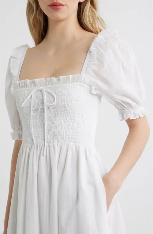 Hill House Home The Scarlett Nap Fit & Flare Midi Dress - White