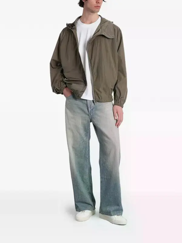 Attachment Asymmetric-zip Hooded Jacket - Brown