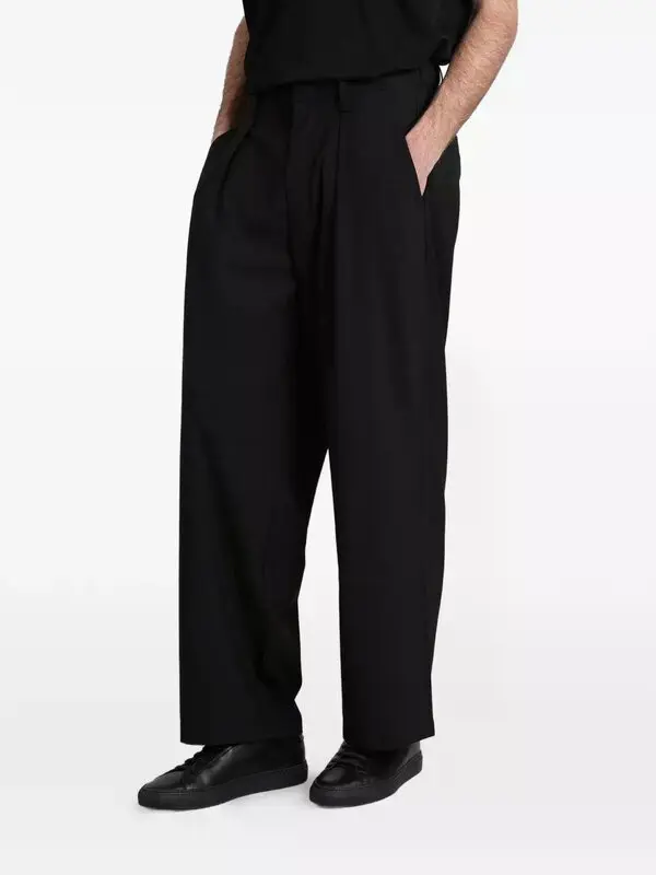 Attachment Pleated Wide-leg Trousers