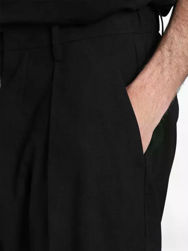 Attachment Pleated Wide-leg Trousers