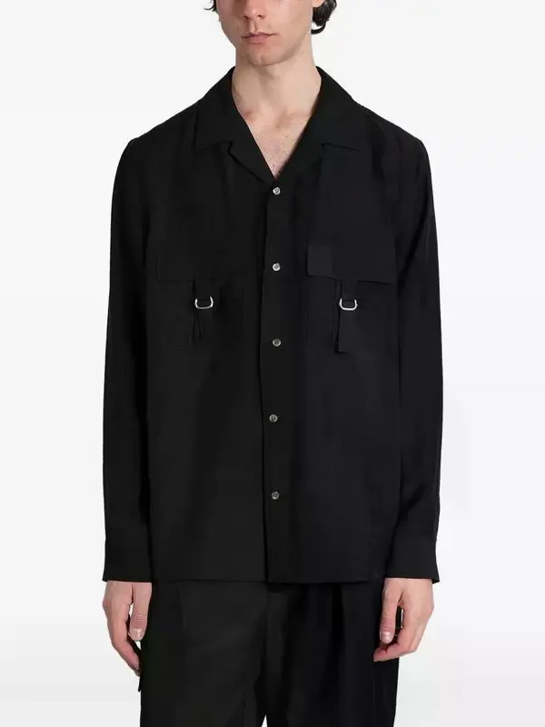 Attachment D-ring Flap-pocket Shirt - Black