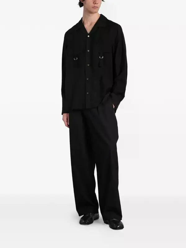 Attachment D-ring Flap-pocket Shirt - Black