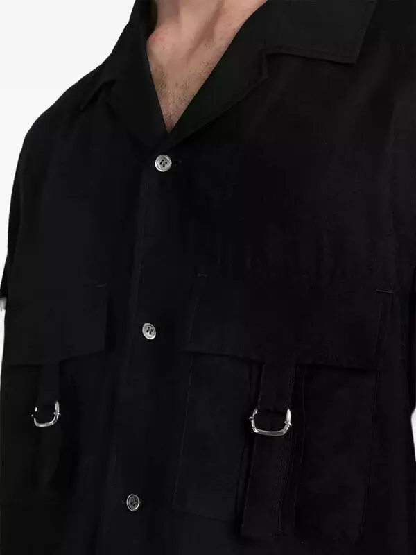 Attachment D-ring Flap-pocket Shirt - Black