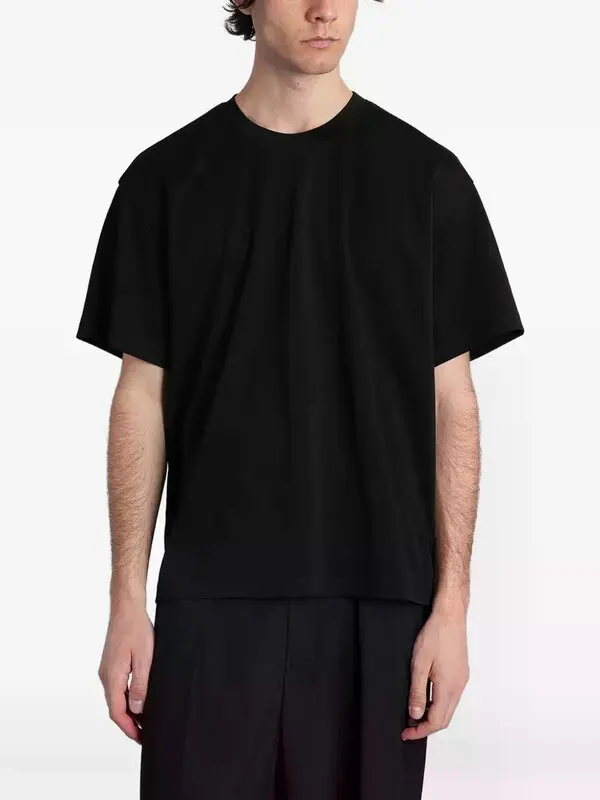 Attachment Crew-neck Short-sleeve T-shirt - Black