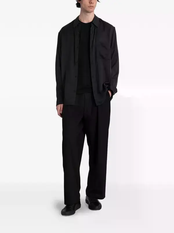 Attachment Crew-neck Short-sleeve T-shirt - Black