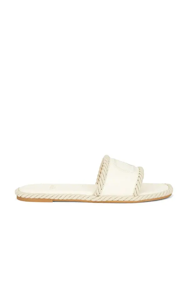 Valentino Garavani Vlogo Torchon Espadrille Slides - Ivory