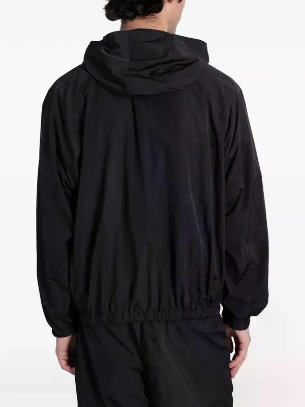 Attachment Asymmetric-zip Hooded Jacket - Black
