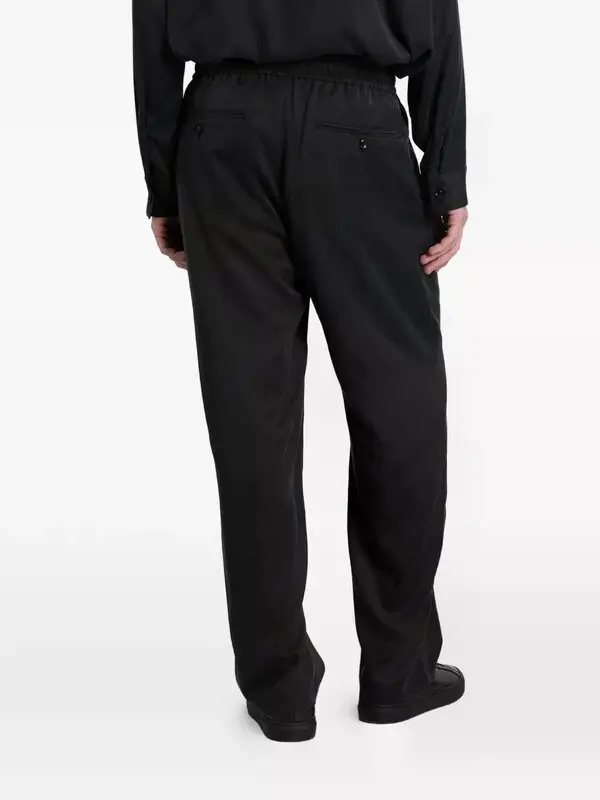 Attachment Pleated Drawstring Straight-leg Trousers
