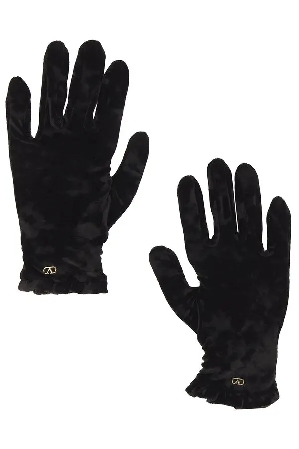 Valentino Garavani Vlogo Signature Gloves - Nero & Oro